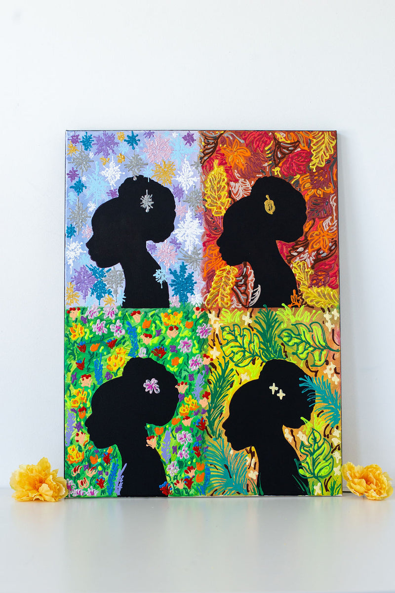 Four Seasons: Silhouettes Series (18 x 24 inches) – Kelly Crosby Art